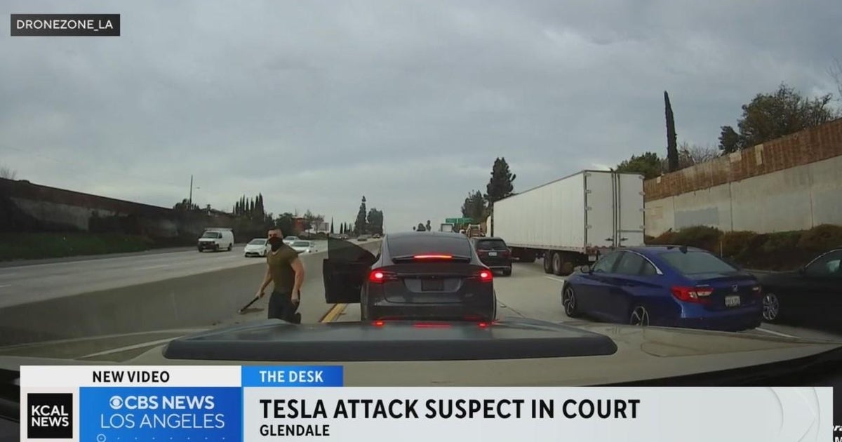 Tesla road rage suspect pleads not guilty - CBS Los Angeles