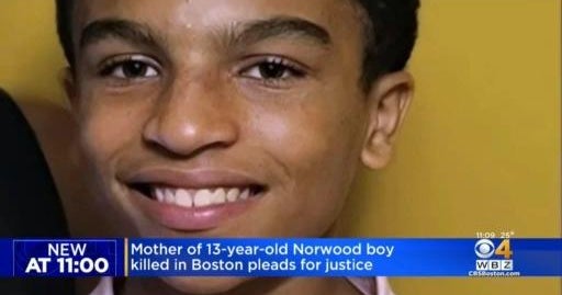 Mother of 13-year-old Norwood boy killed in Mattapan demands justice - CBS Boston