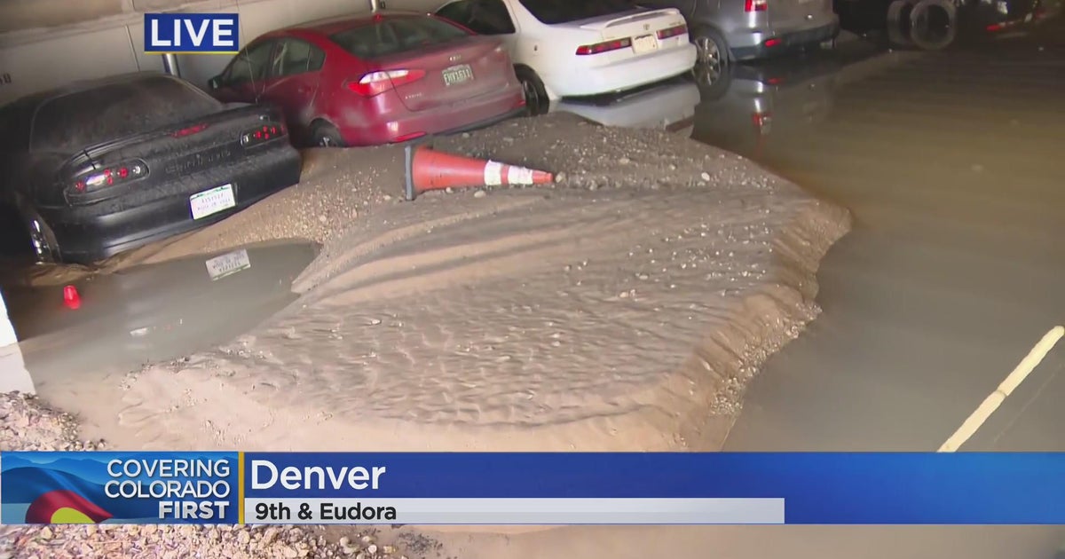 Denver water main break opens big hole in the street near Rose Medical ...