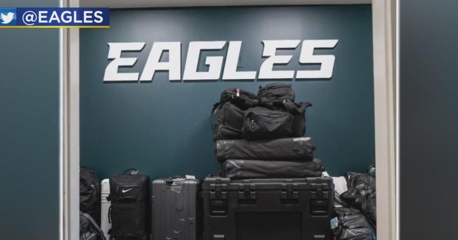 Eagles' luggage packed as team gears up for Super Bowl LVII - CBS ...