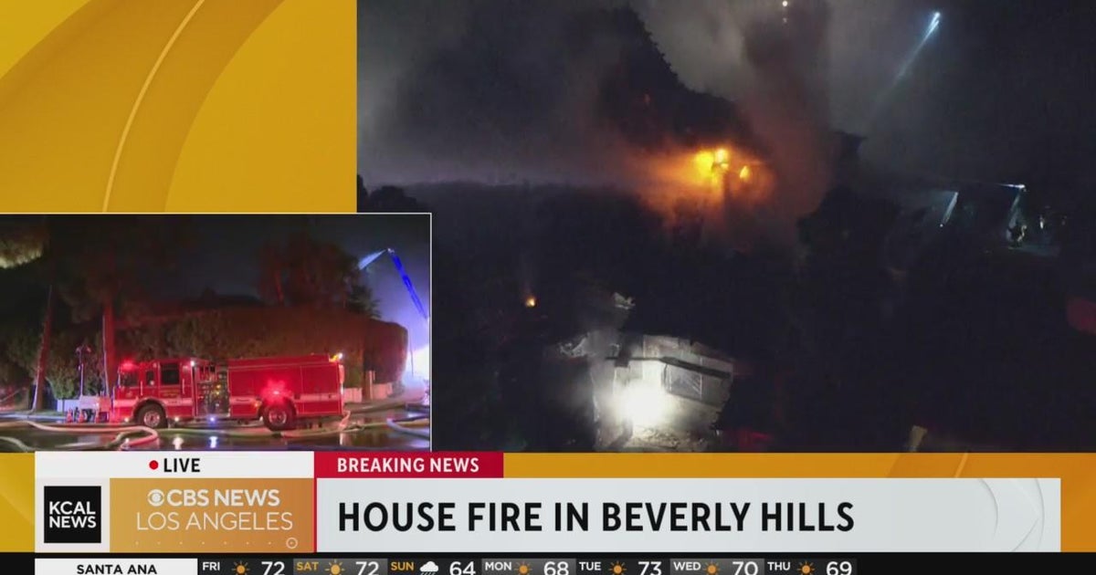 Beverly Hills house fire: Firefighters battle stubborn blaze - CBS Los ...