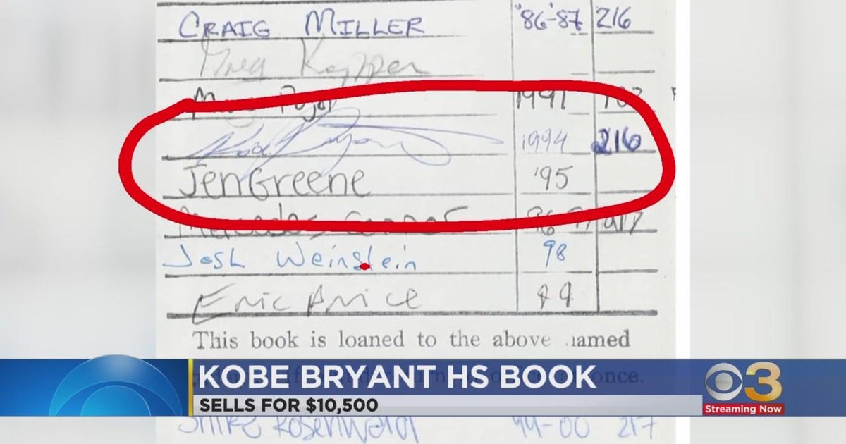 Kobe Bryant high school book auctioned off for over $10,000 - CBS ...