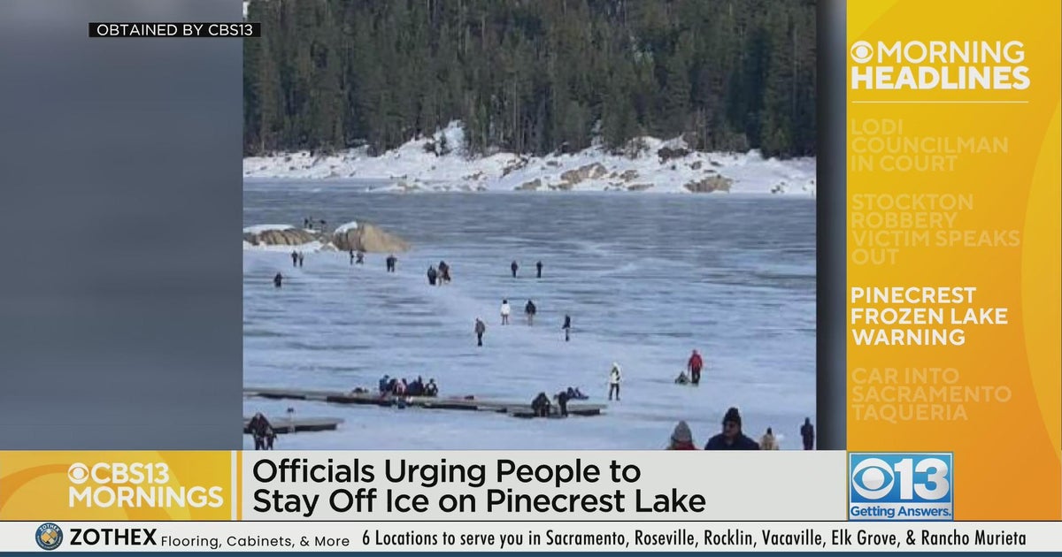 Officials urge people to stay off ice on Pinecrest Lake - CBS Sacramento