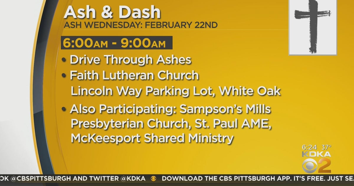 Churches holding 'Ash and Dash' on Wednesday - CBS Pittsburgh