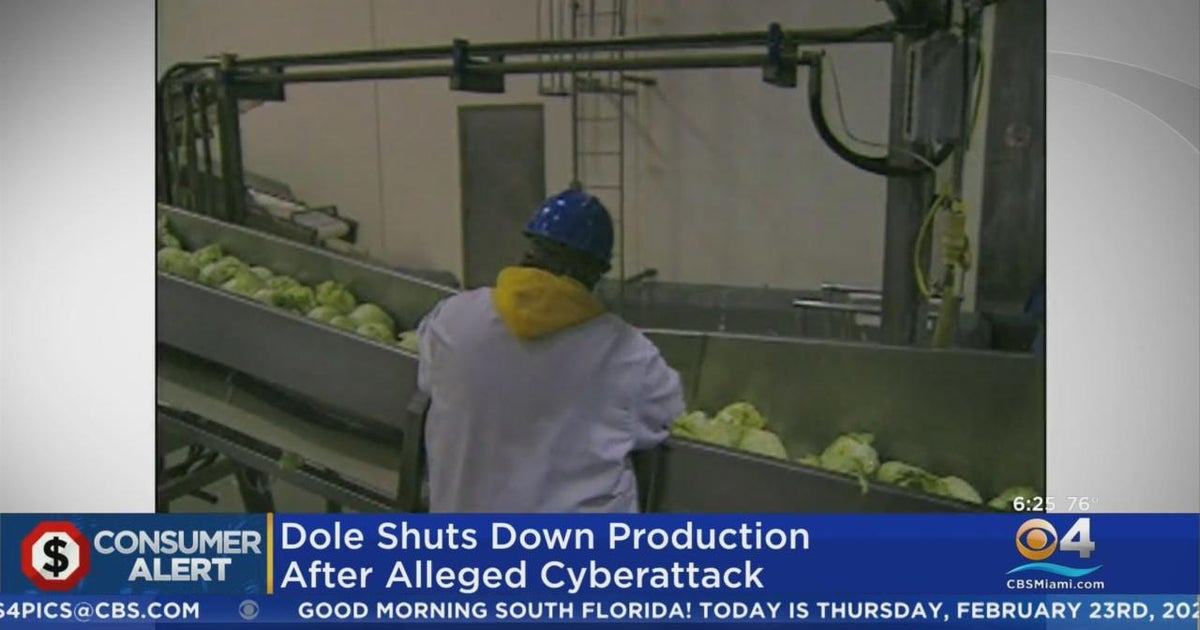 Produce giant Dole shuts down production after cyberattck - CBS Miami
