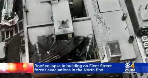 Roof collapse in North End forces evacuation of three buildings - CBS ...