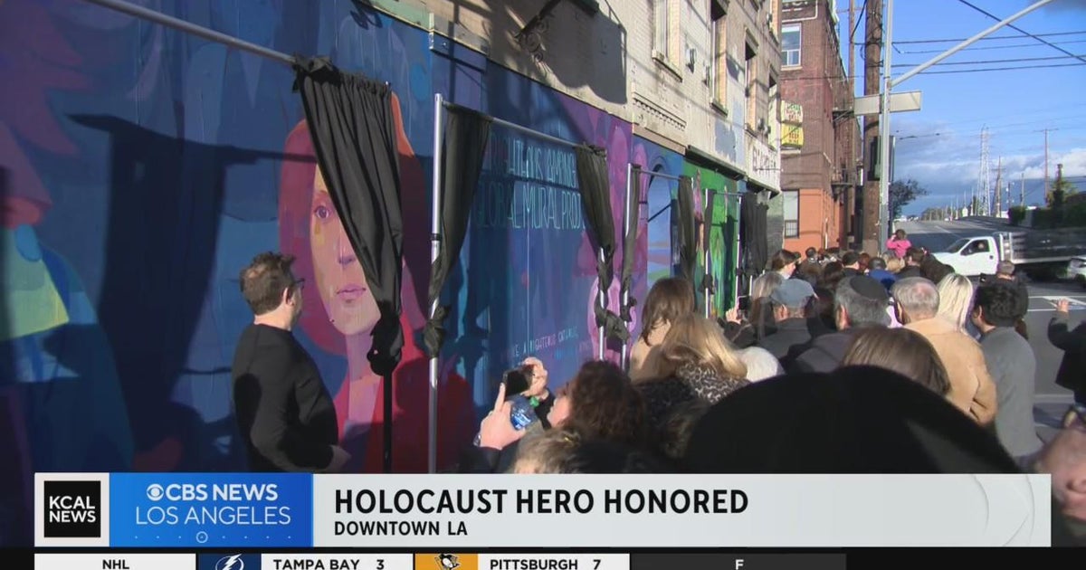 Holocaust hero honored with mural in Downtown LA - CBS Los Angeles