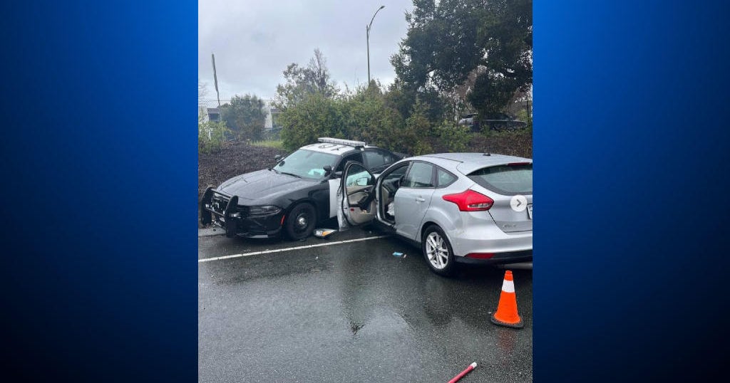 2 injured including San Jose CHP officer when vehicle slams into patrol car on I-280 - CBS San ...