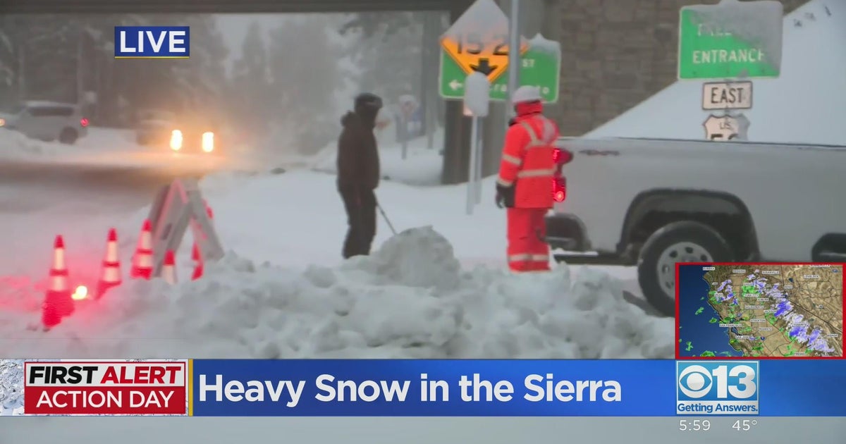 Travel through the Sierra still blocked by heavy snow - CBS Sacramento