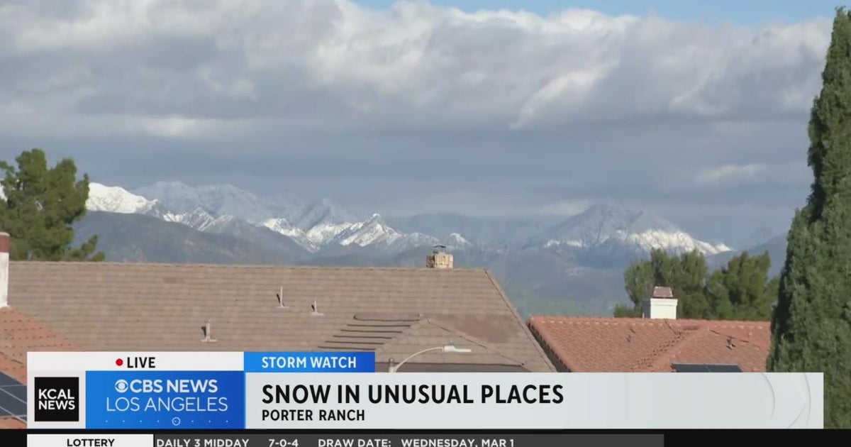 Snow in unusual places in the San Fernando Valley - CBS Los Angeles