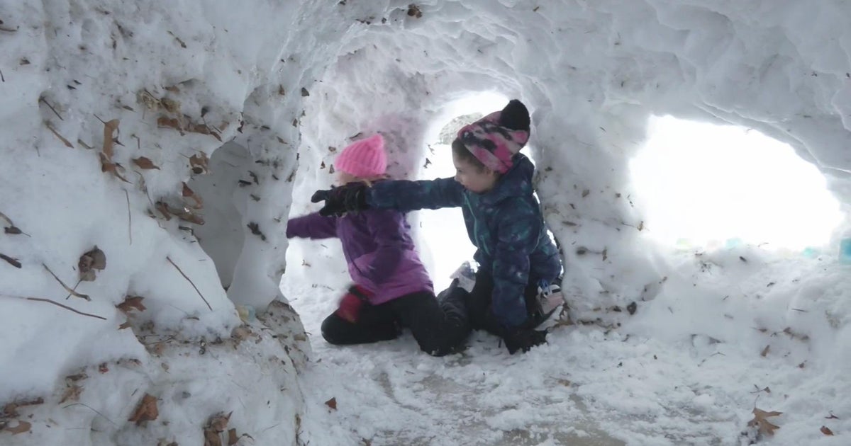 Eagan man builds giant backyard snow fort - CBS Minnesota