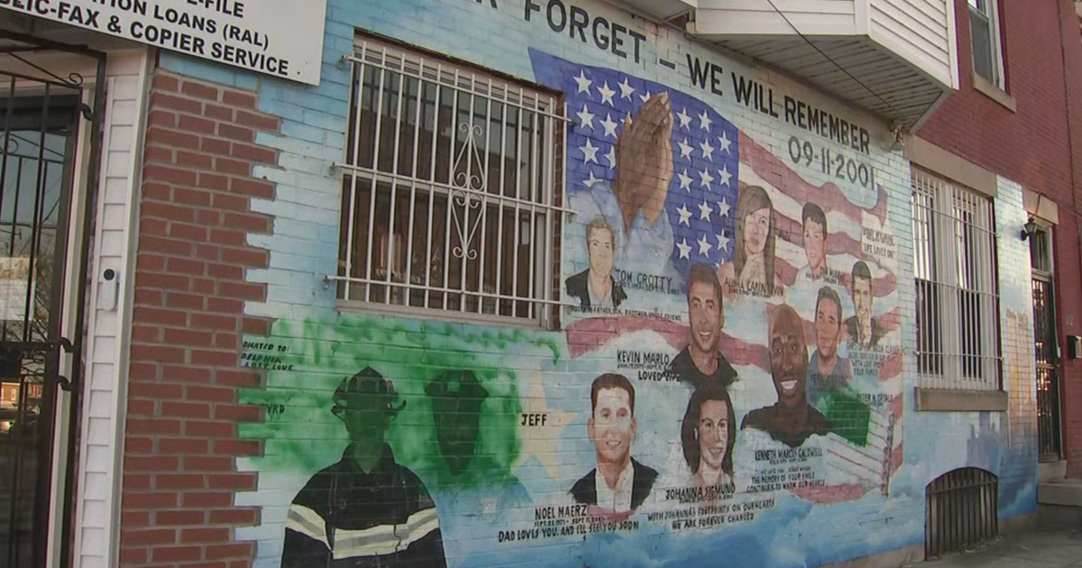 Police looking for suspect of 9/11 mural vandalism in West Philly - CBS ...