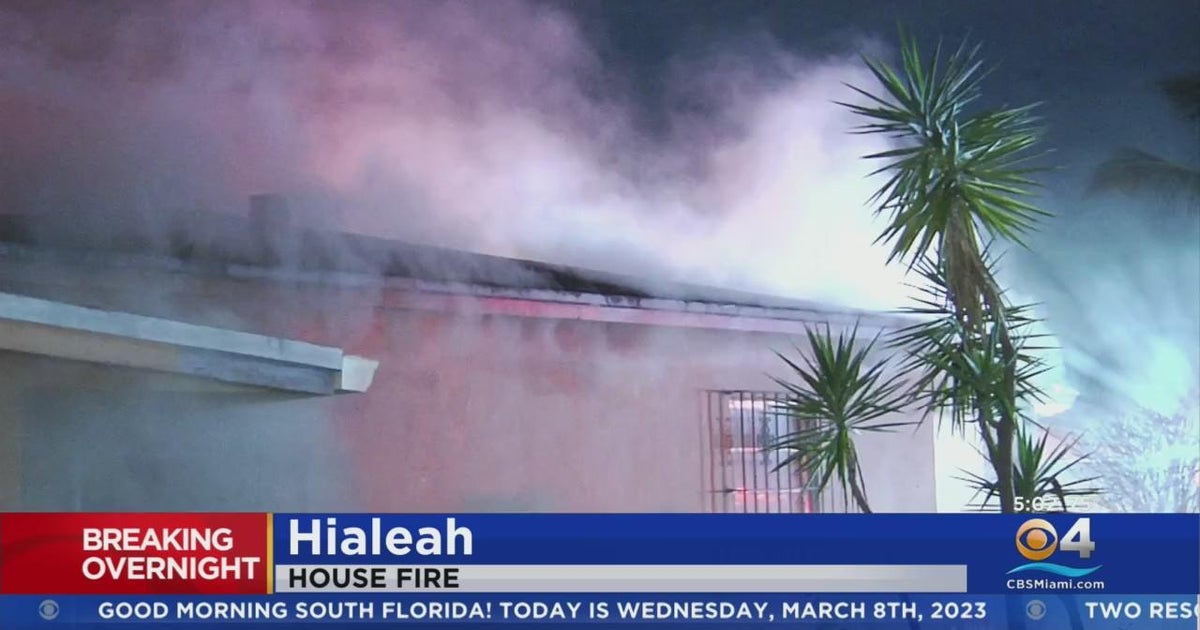 Firefighters battled smoky Hialeah house fire - CBS Miami