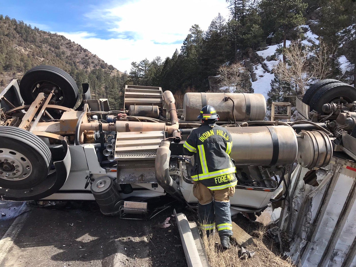 Highway 285 partially open at Parmalee Gulch Road after semi rollover ...
