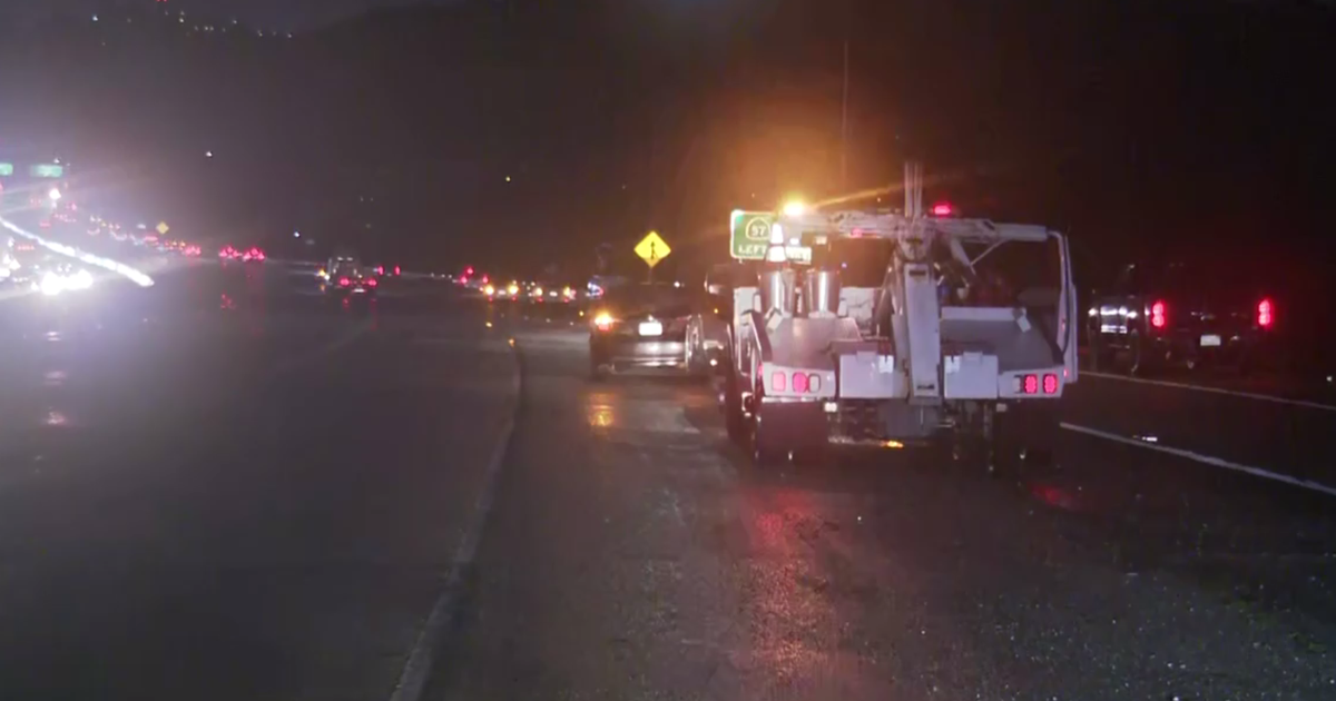 Highway 71 potholes disable multiple vehicles in Pomona - CBS Los Angeles