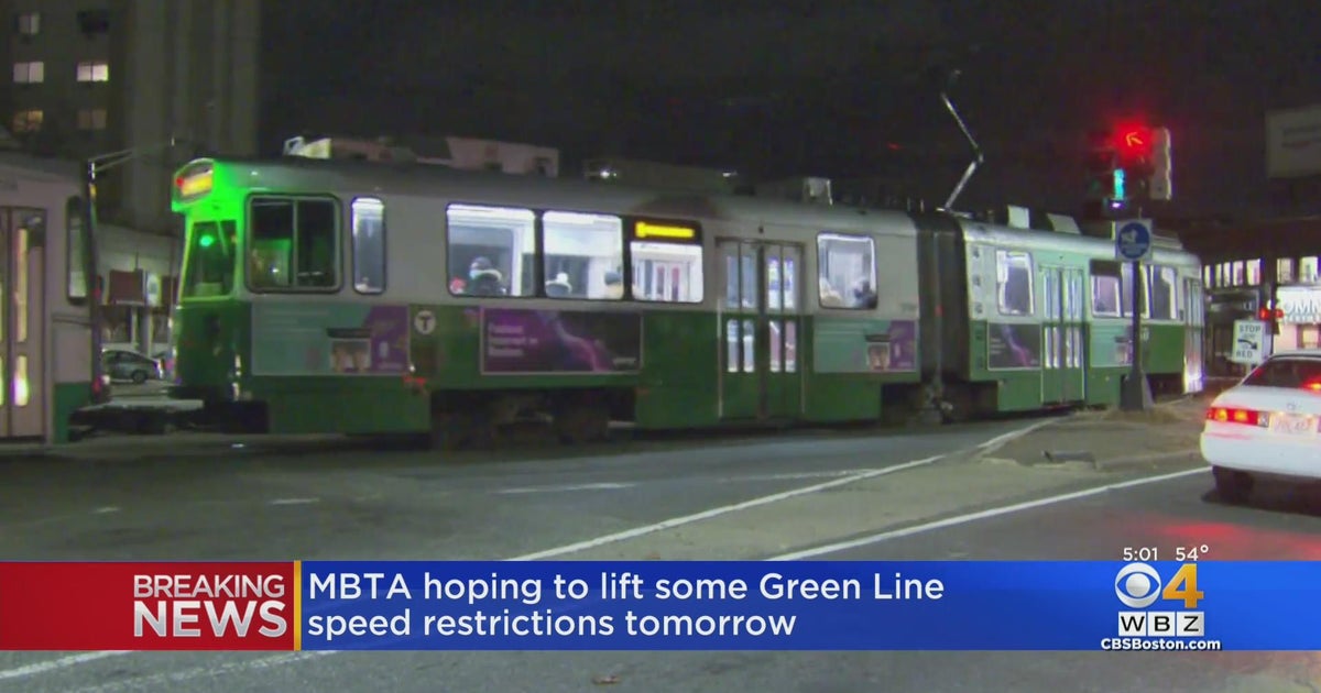 MBTA hopes to lift some Green Line speed restrictions tomorrow - CBS Boston