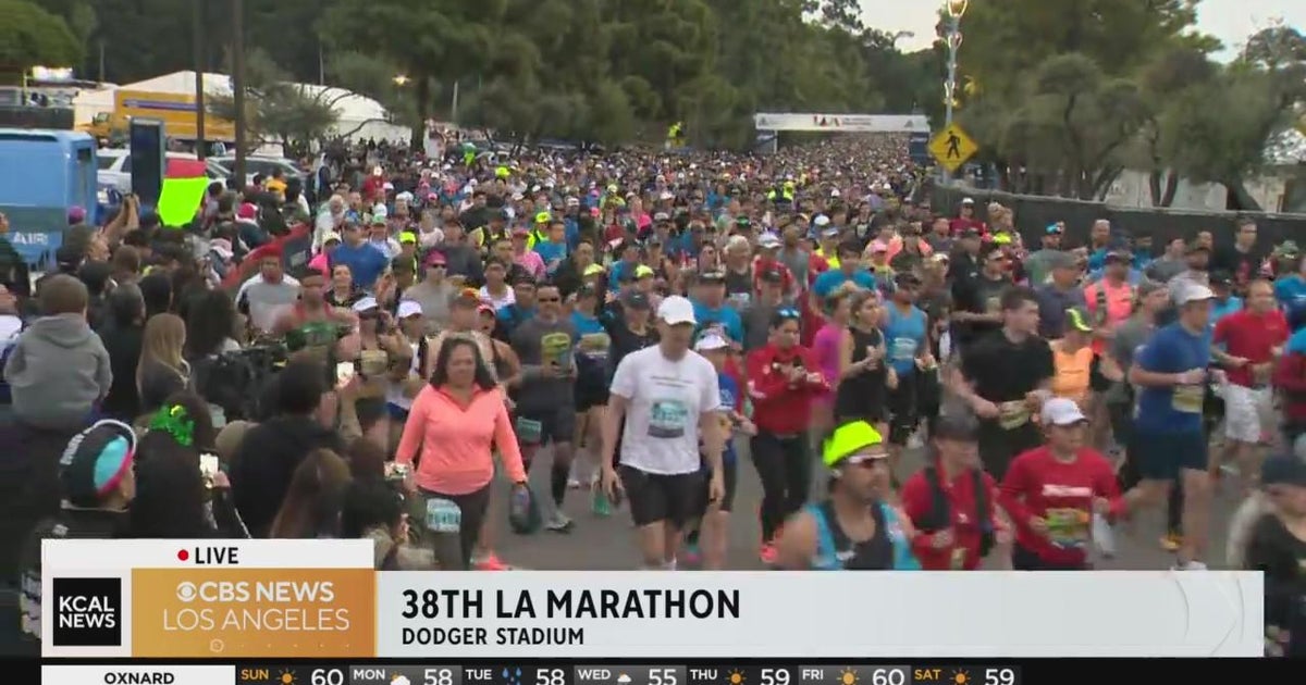 38th annual LA Marathon gets underway near Dodger Stadium - CBS Los Angeles