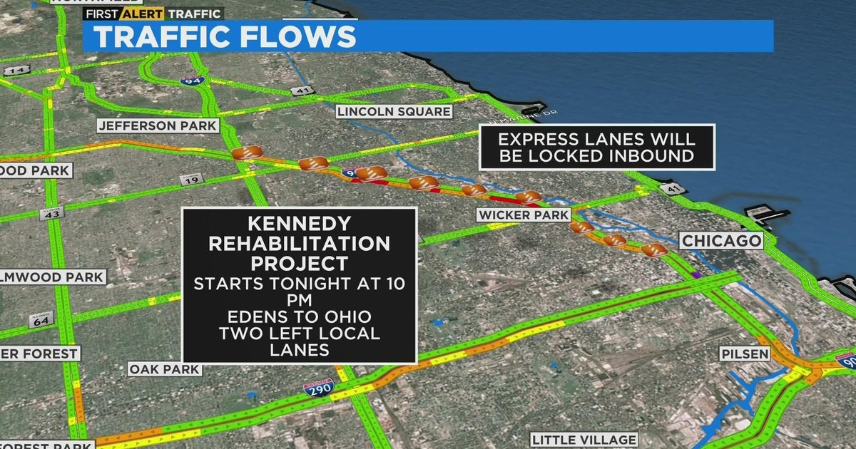 3-year Kennedy Expressway overhaul begins Monday night - CBS Chicago