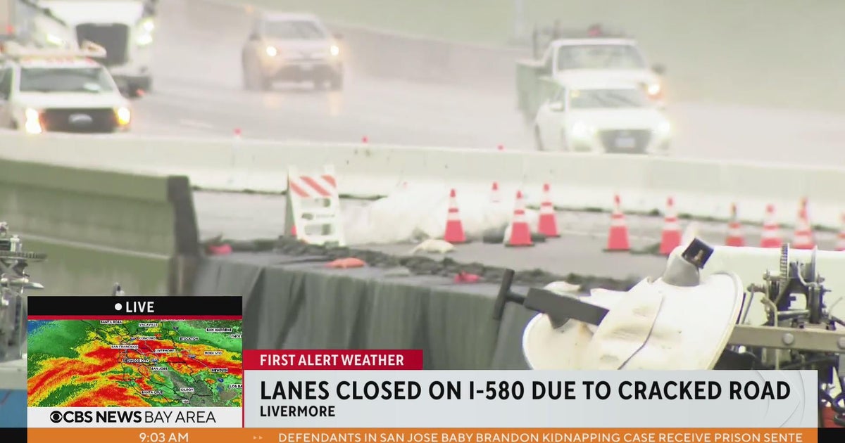 Eastbound I-580 roadway crack near Livermore blocks lanes, - CBS San Francisco