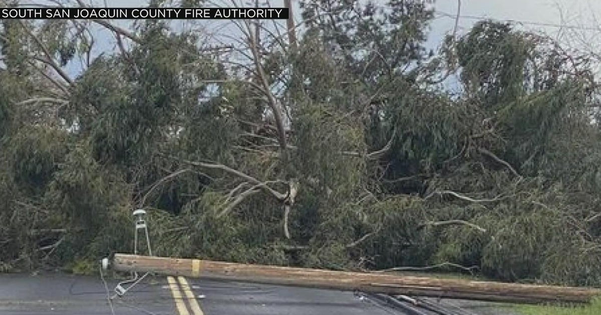 Tree and power pole block road, cause widespread power outages in Tracy ...