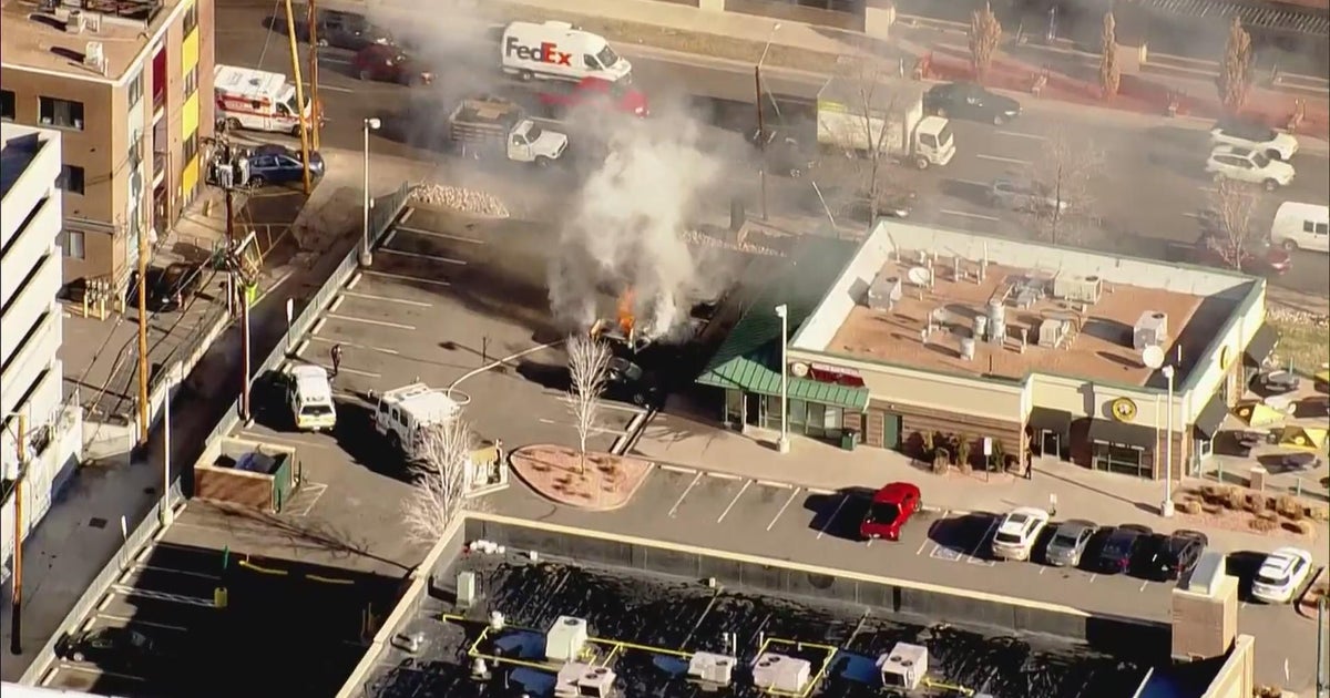 Pickup truck catches on fire in Denver - CBS Colorado