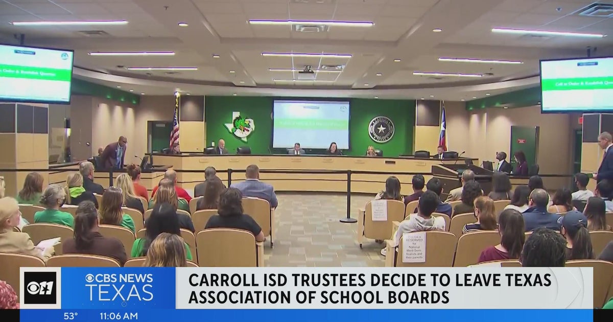 Carroll ISD trustees leave Texas Assoc. of School Boards - CBS Texas