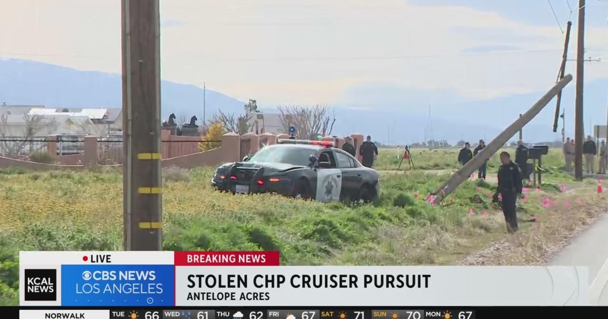 Suspect who stole CHP cruiser dies at Antelope Valley hospital - CBS ...