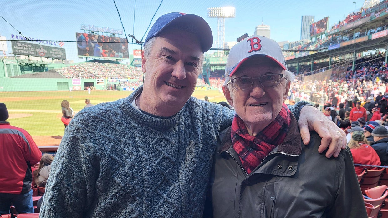 Father and son attend 47th Red Sox Opening Day together at Fenway Park ...