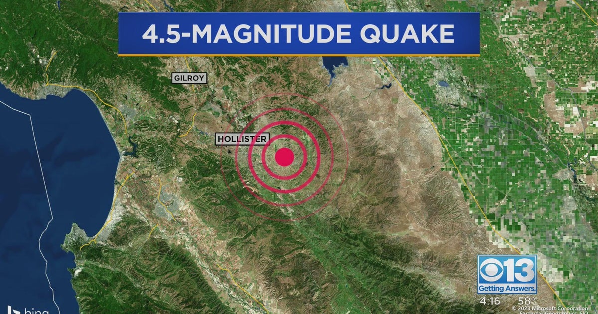 4.5 magnitude earthquake strikes near Hollister, felt in NorCal - CBS ...