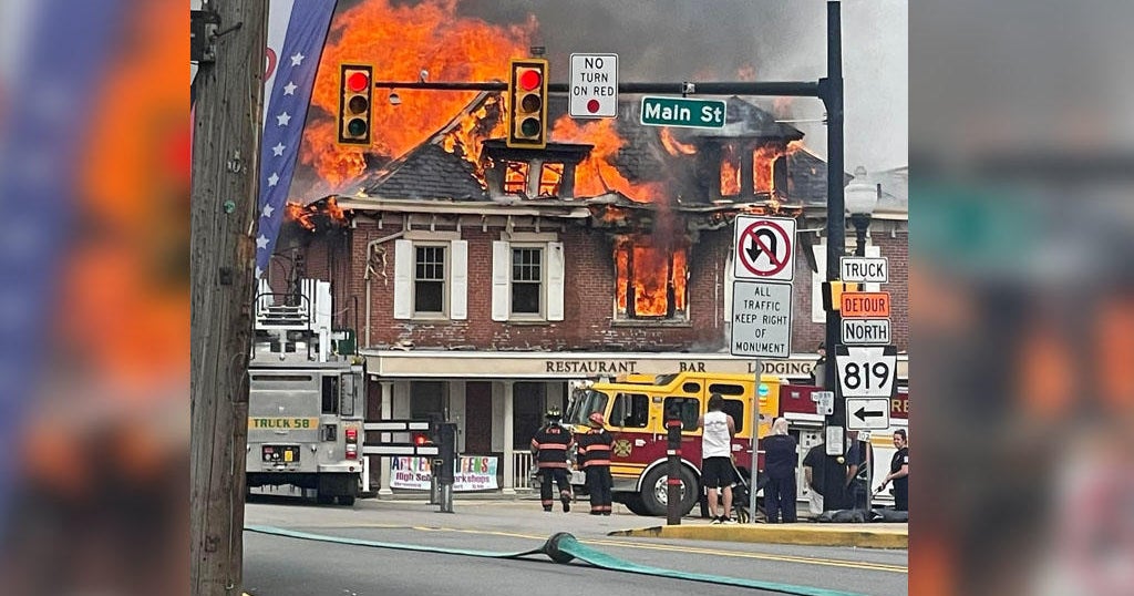 Fire causes hotel roof to collapse in Mt. Pleasant Township - CBS ...