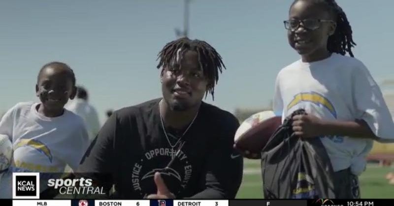 Chargers' Zion Johnson hosts military camp - CBS Los Angeles