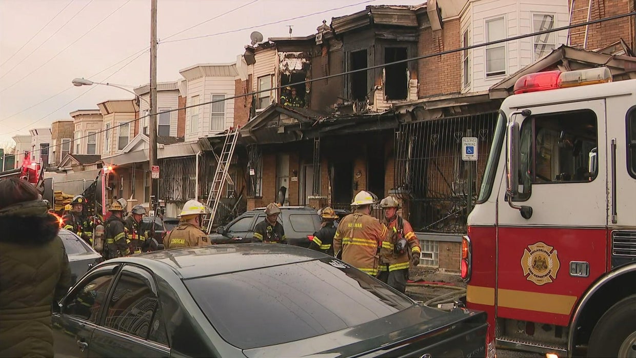 Families in Feltonville displaced after rowhome fire - CBS Philadelphia