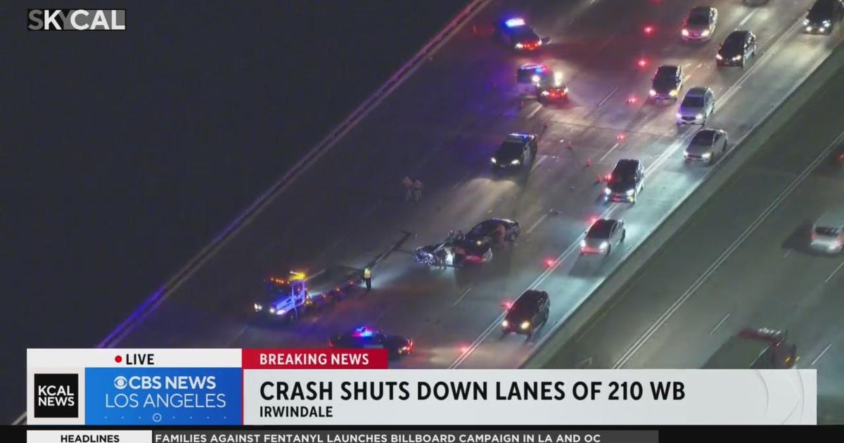 Crash shuts down most lanes of westbound I-210 near Irwindale - CBS Los ...