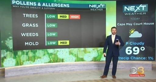 NEXT Weather: High pollen count today - CBS Philadelphia