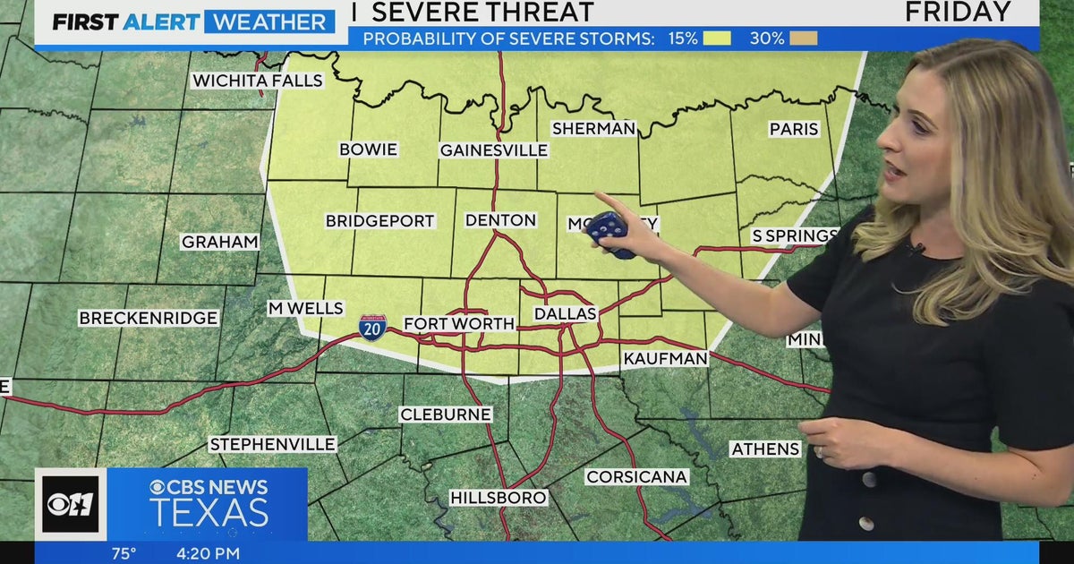 Severe storm chances return Friday - CBS Texas