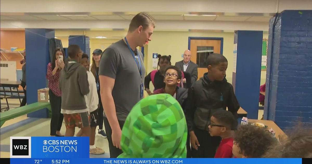 Mac Jones talks one on one with WBZ-TV's Steve Burton at Boys & Girls ...