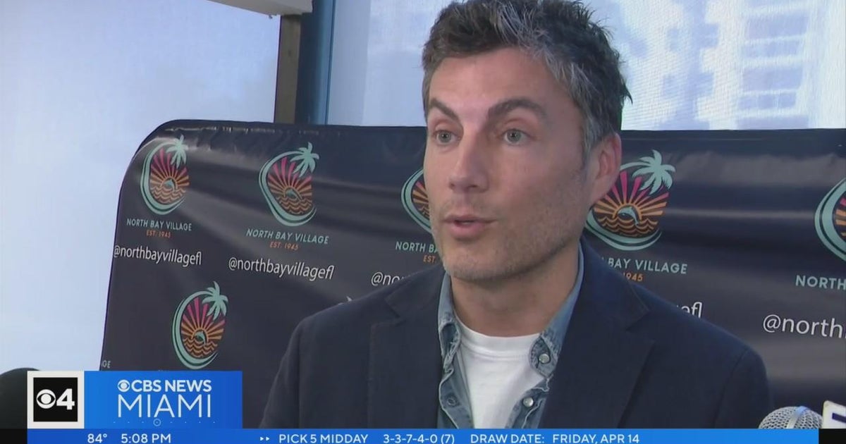 Representative Fabian Basabe faces demonstrators - CBS Miami