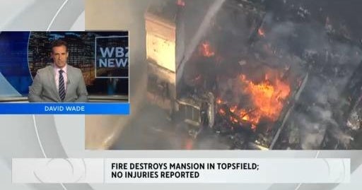 Fire destroys mansion in Topsfield - CBS Boston