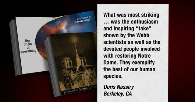 In the mail: Viewers comment on 60 Minutes' Webb telescope report - CBS ...