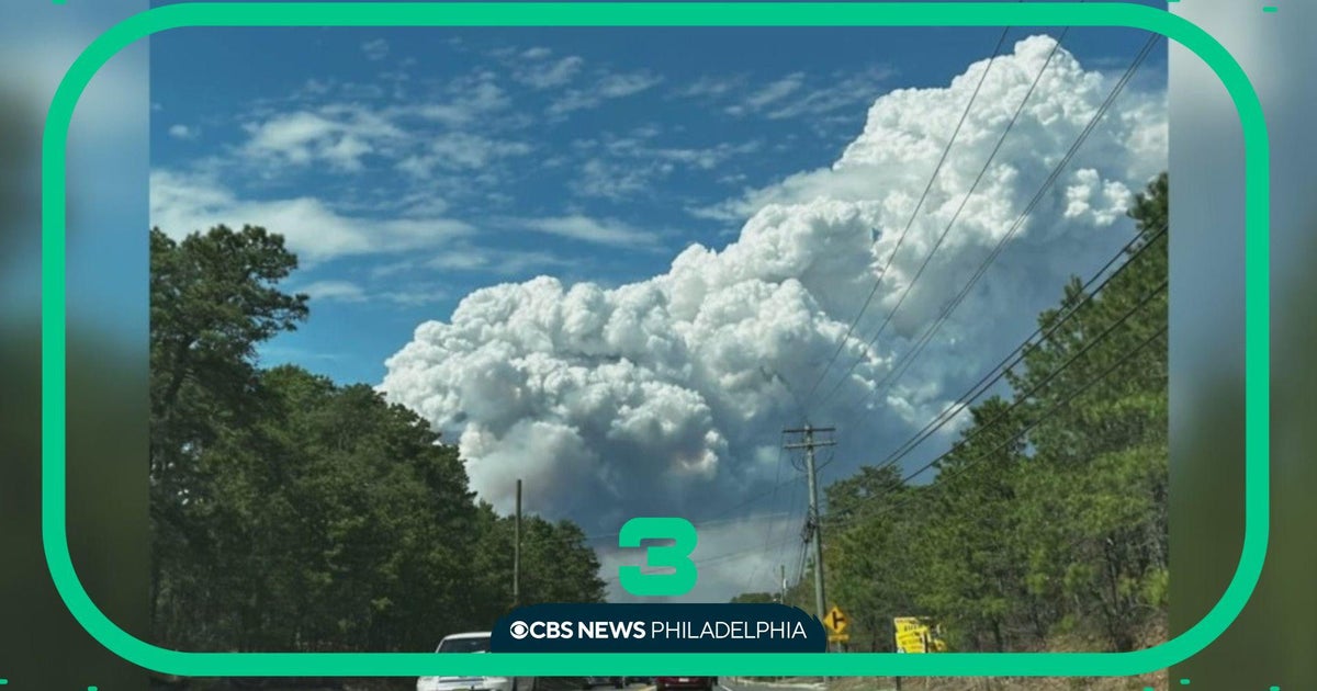 Wildfire burning in New Jersey's Bass River State Forest - CBS Philadelphia