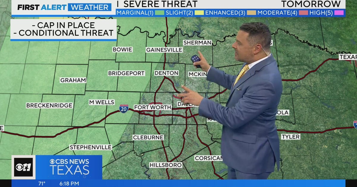 Cap in place tomorrow might keep storms away - CBS Texas