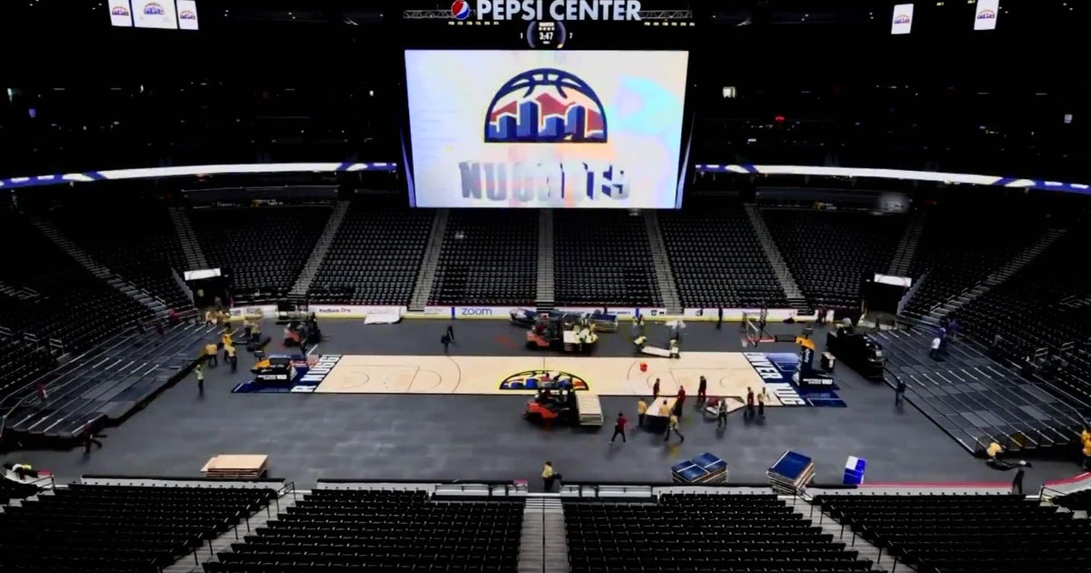 Watch how Ball Arena switches from Avs ice to hardwood for Nuggets so ...