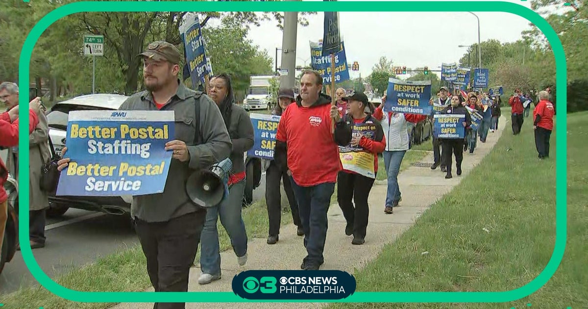 Postal employees protest in Southwest Philadelphia - CBS Philadelphia