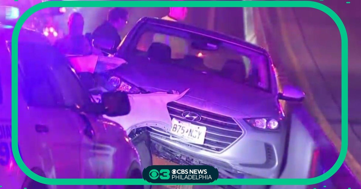 Police Chase Ends In Crash On Vine Street Expressway In Philadelphia
