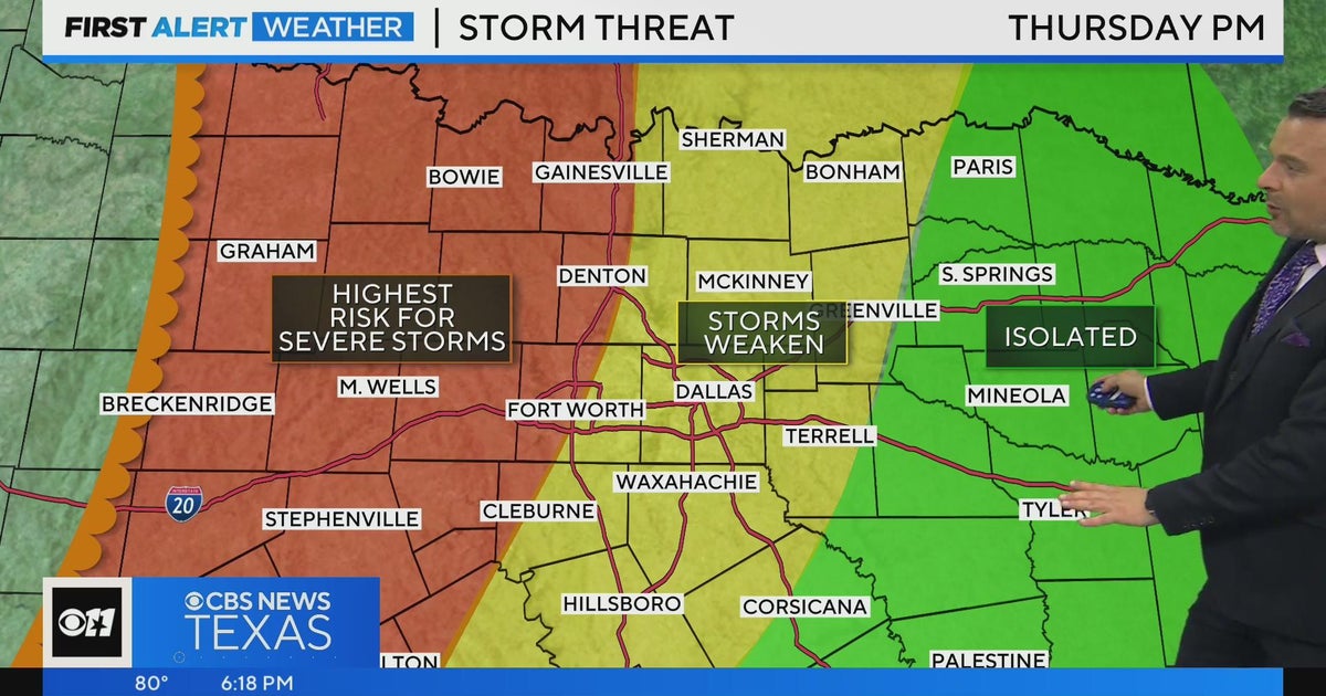 Western parts of North Texas face higher risk of severe storms Thursday ...