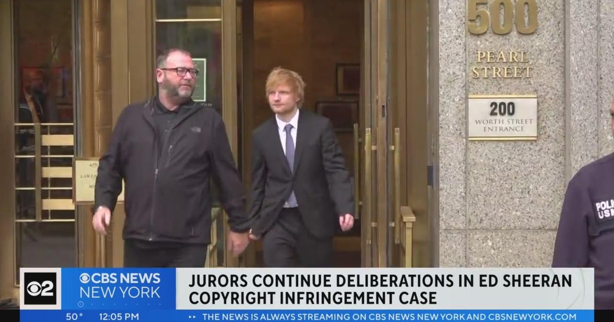 Jury deliberates Ed Sheeran copyright infringement case - CBS New York