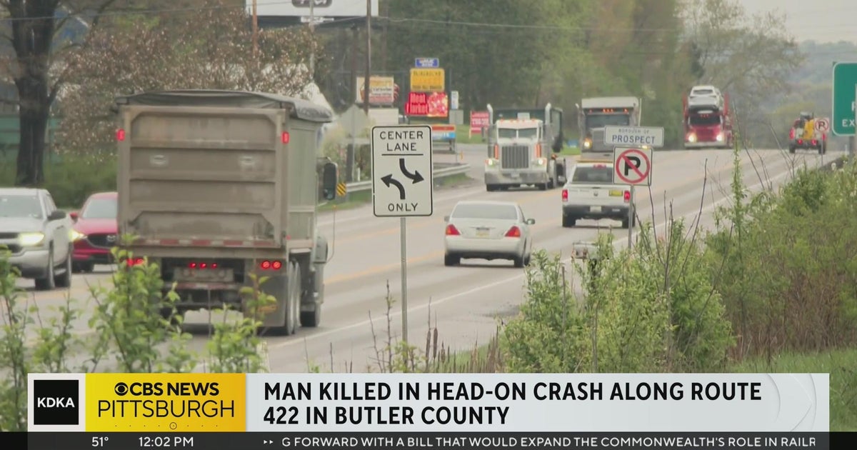 Man killed in head-on crash along Route 422 in Butler County - CBS ...