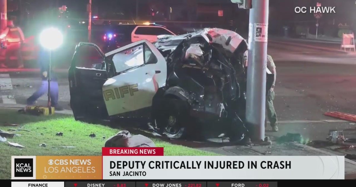 Riverside deputy critically injured in crash - CBS Los Angeles