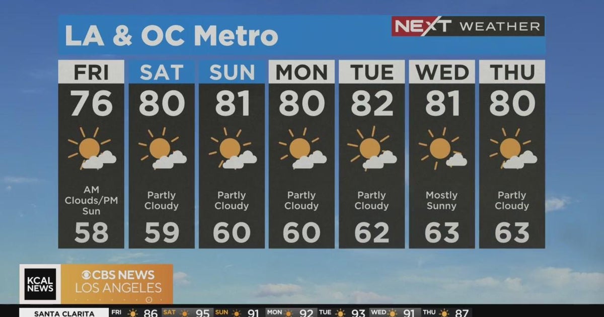 Weather forecast for Friday, May 12th - CBS Los Angeles
