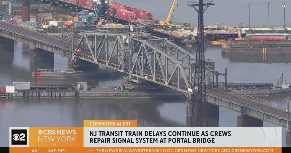Delays continue on NJ TRANSIT due to Portal Bridge repairs - CBS New York